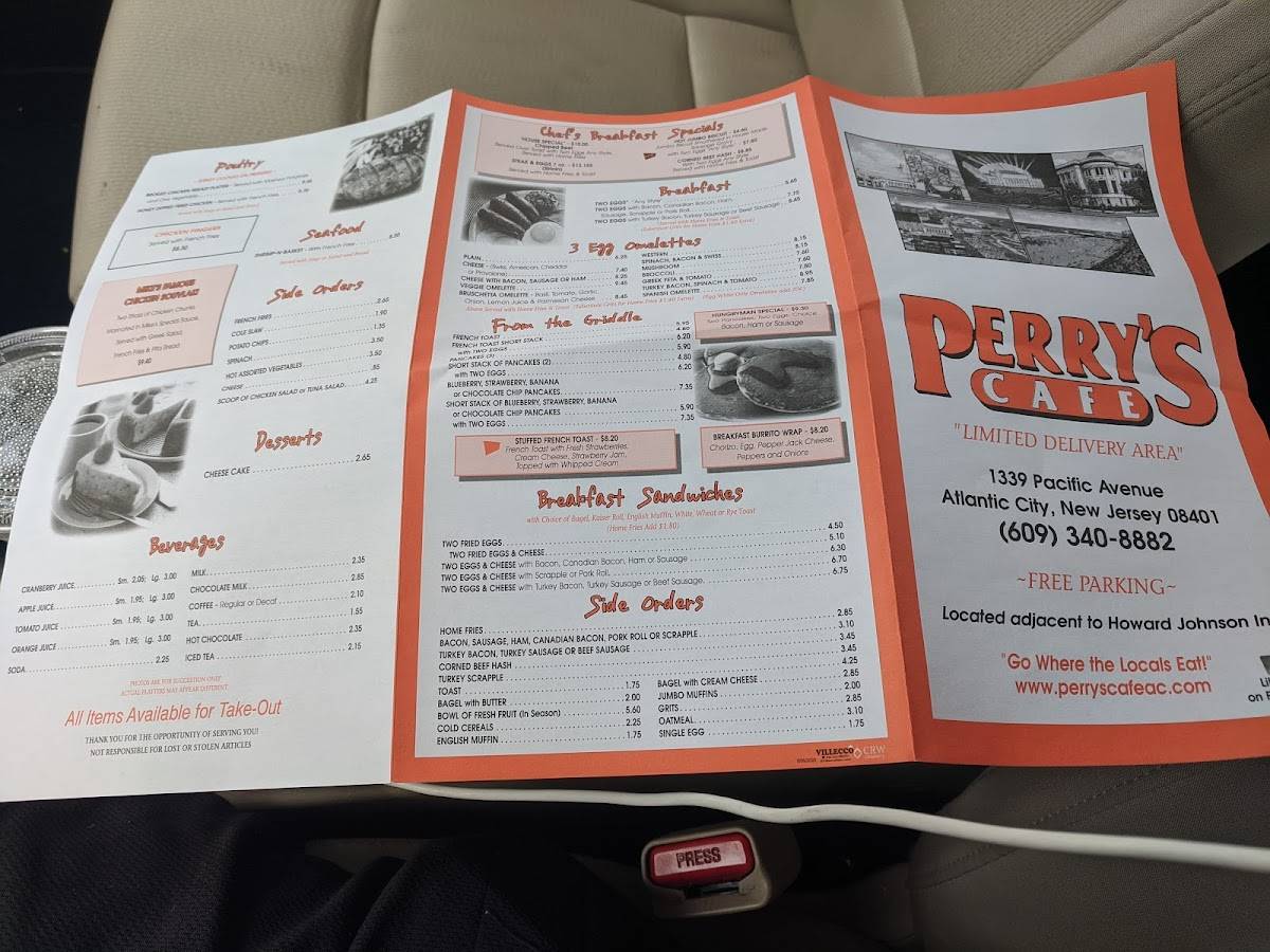 Menu at Perry's Cafe & Deli, Atlantic City