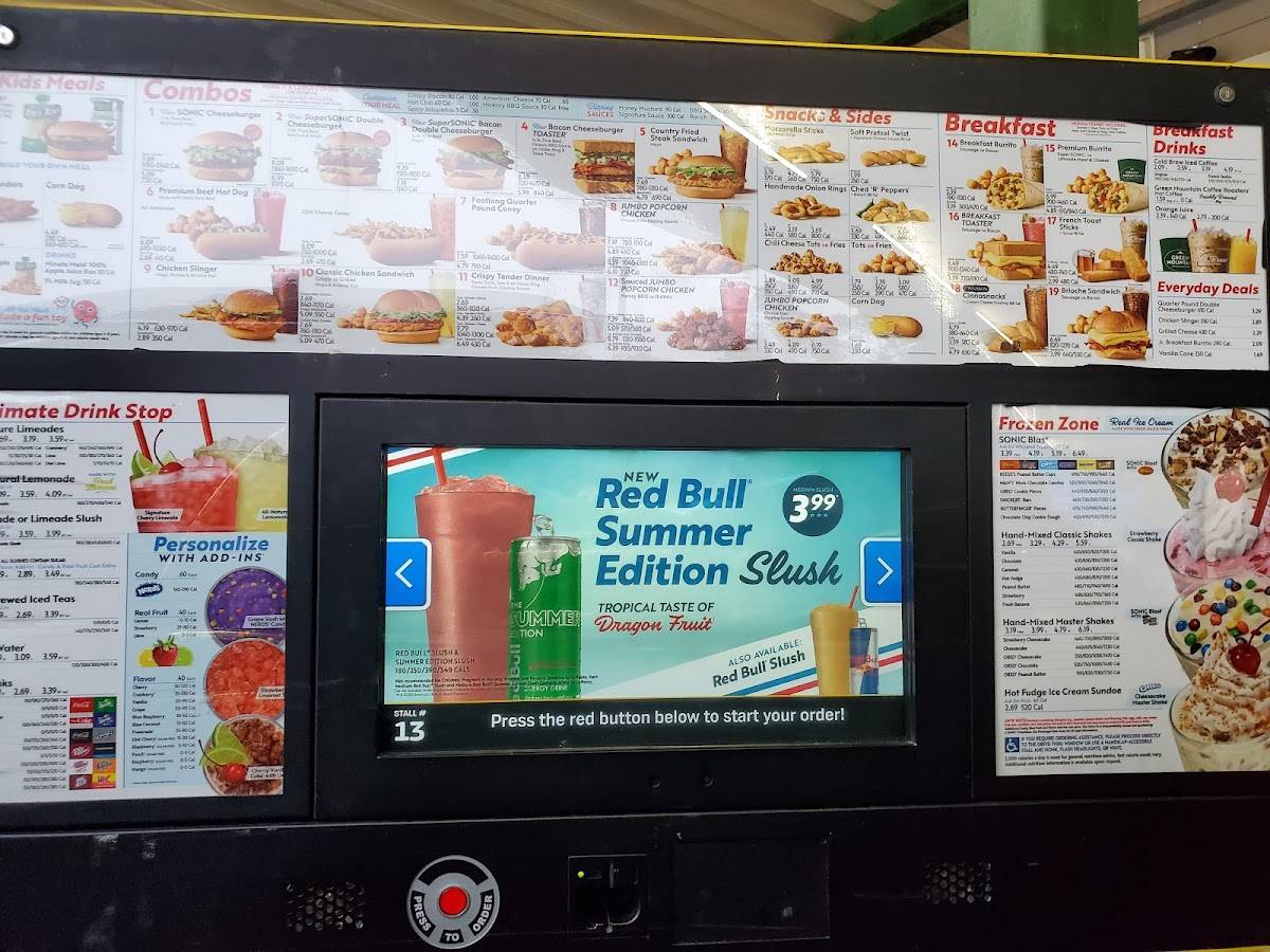 Menu at Sonic Drive-In fast food, Petal, 504 MS-42