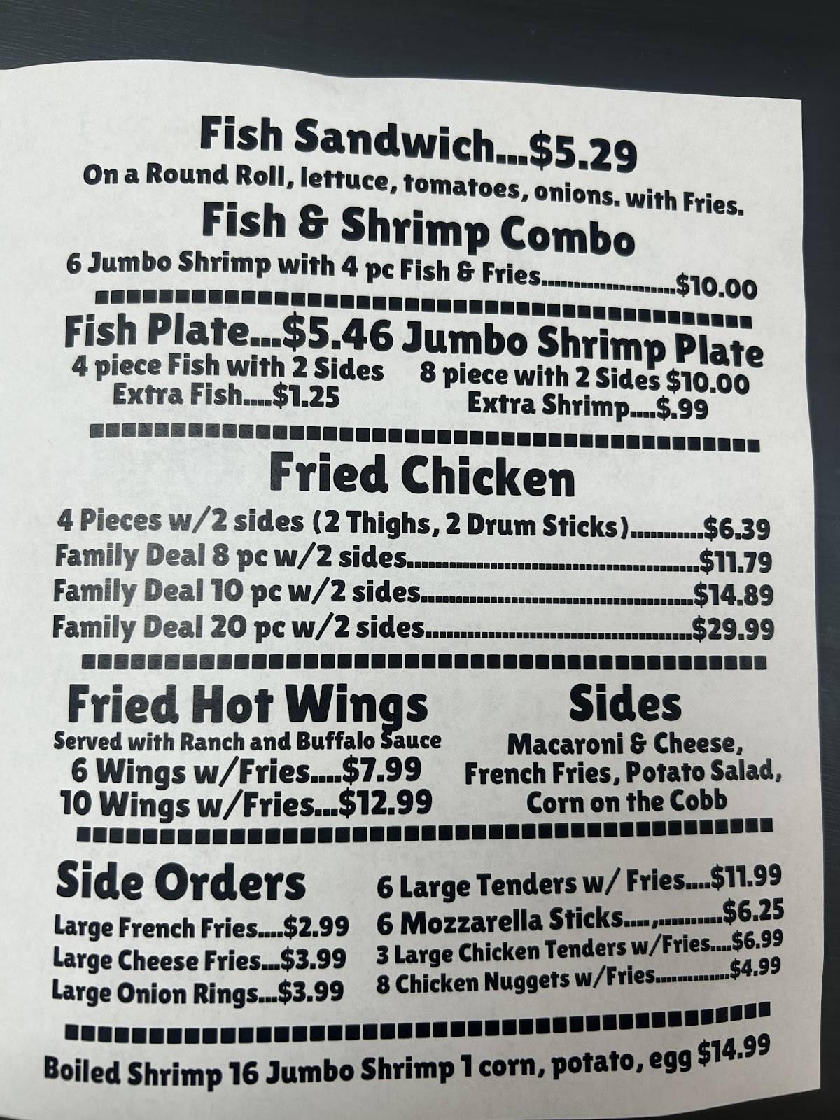 Menu at Philly’s Fish N Chicken pizzeria, Alexandria