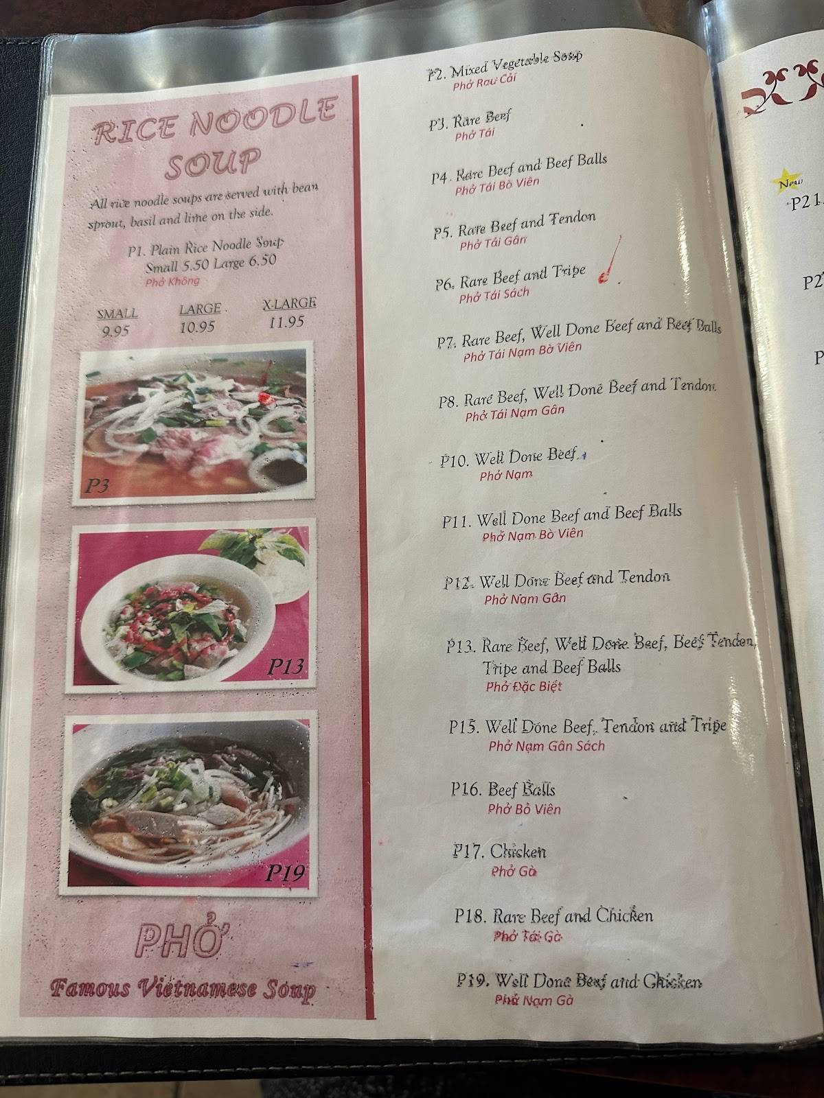 Menu at Pho Kinh Do Vietnamese Thai restaurant, Guelph, 650 Woodlawn Rd W