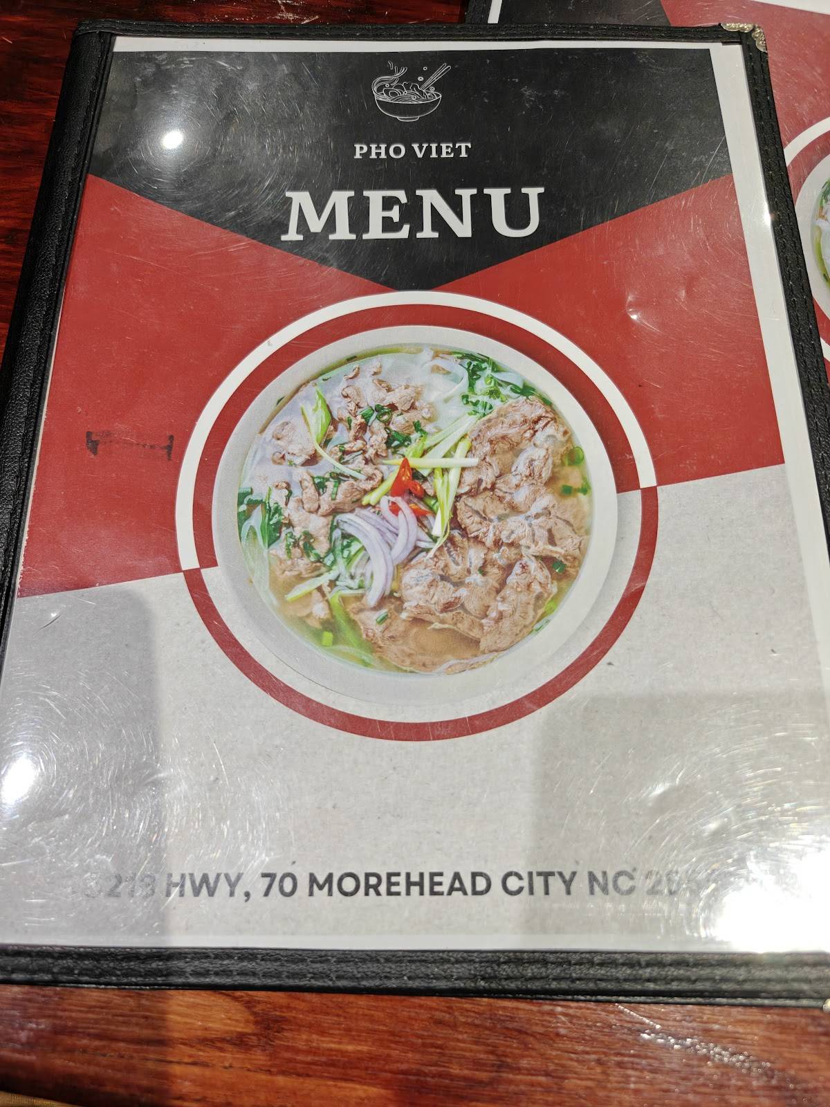 Menu at Pho Viet Restaurant, Morehead City