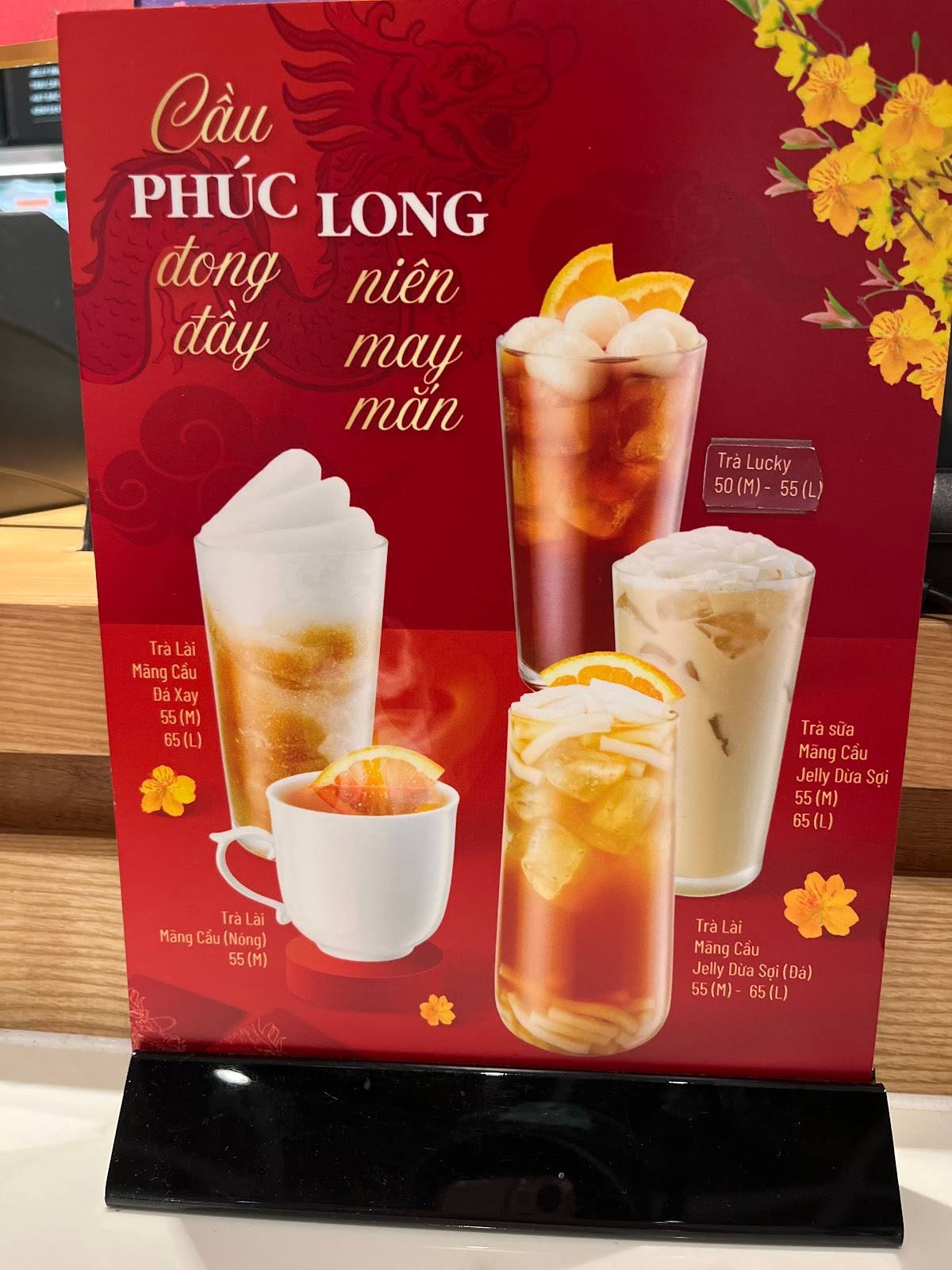 Menu at Phuc Long Coffee & Tea House, Ho Chi Minh City, G17 Aeon Mall