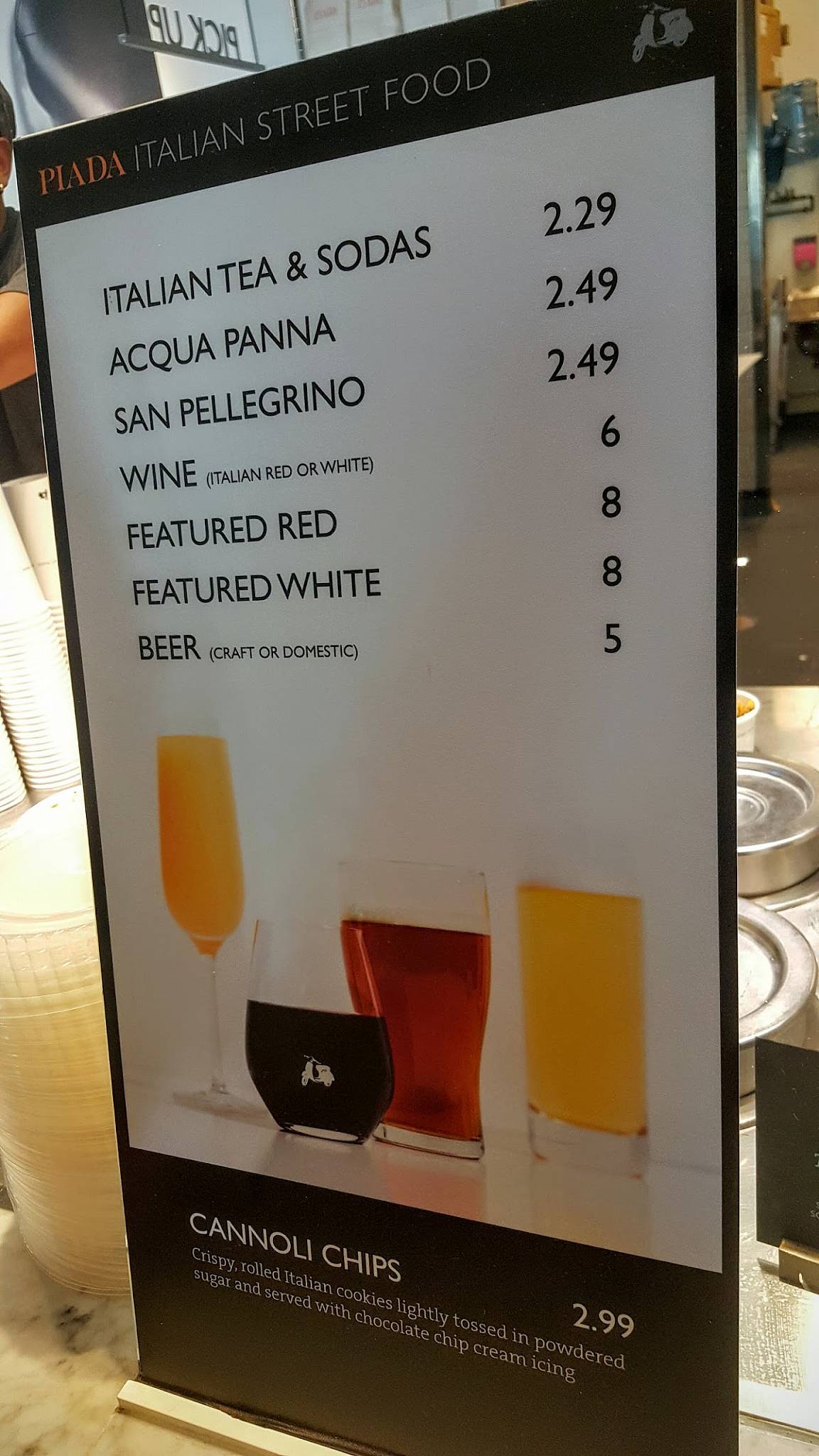 Menu at Piada Italian Street Food restaurant, Frisco