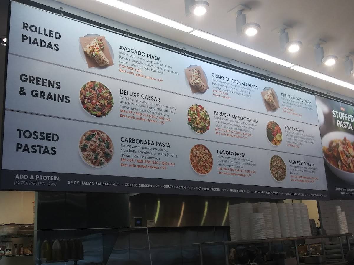 Menu at Piada Italian Street Food restaurant, Frisco