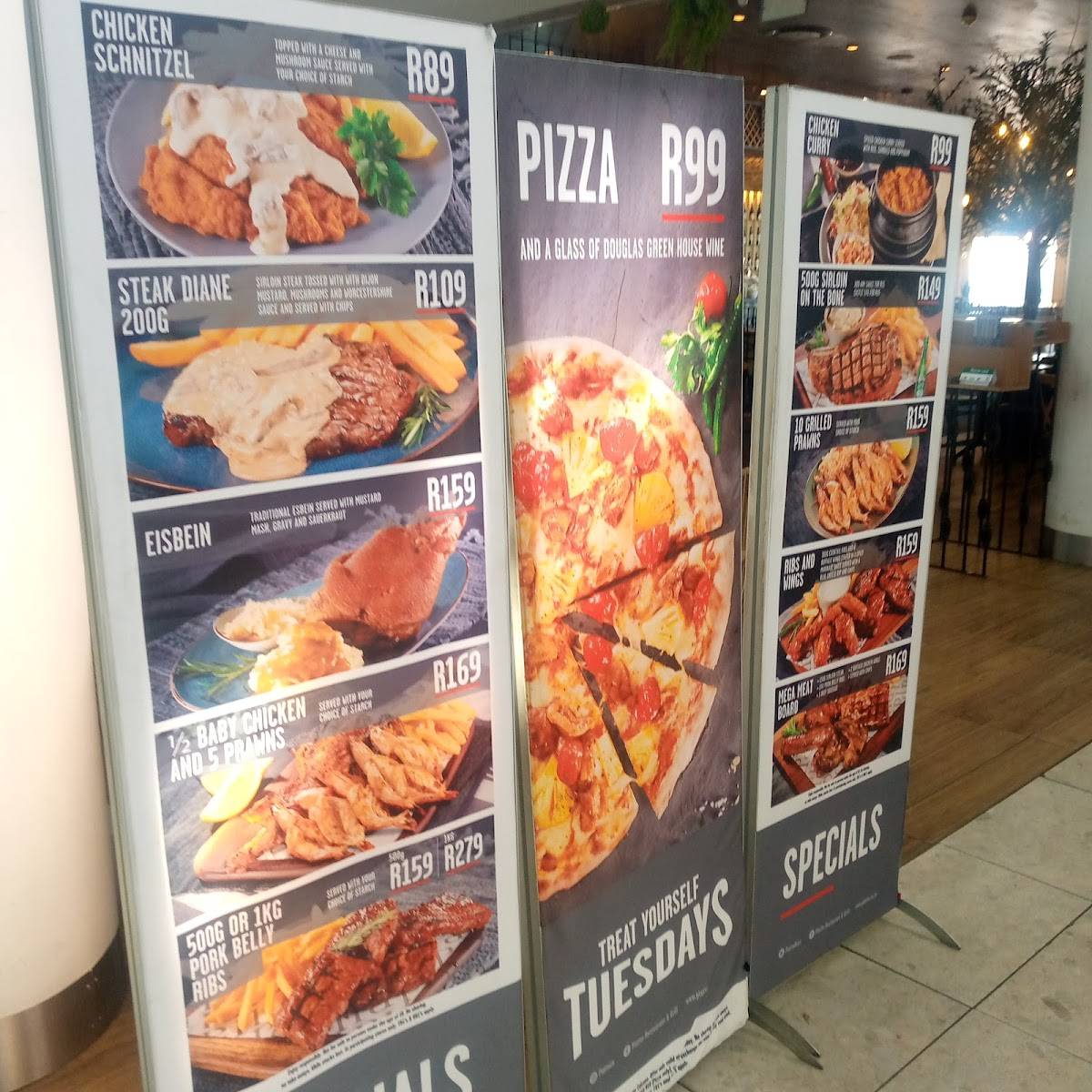Menu at Piatto Mall Of the South restaurant, Johannesburg South
