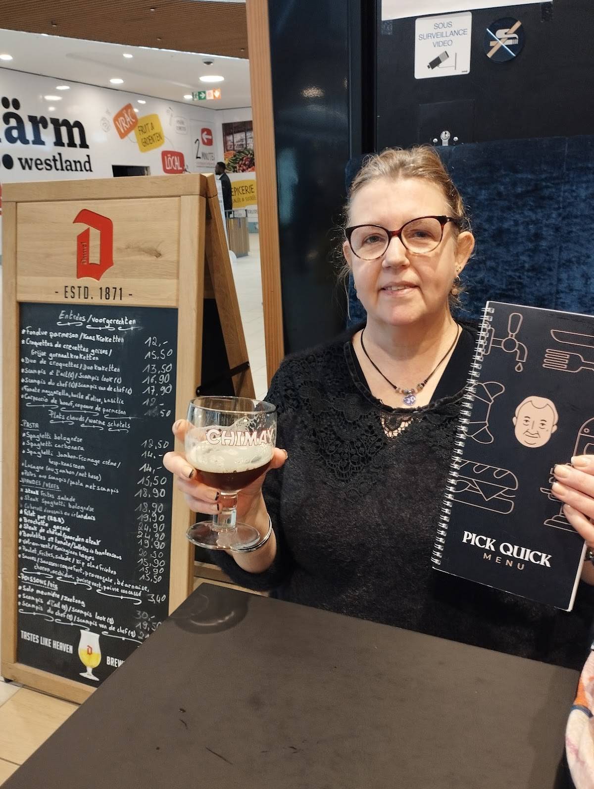 Menu au Pick Quick pub et bar, Anderlecht, Westland shopping