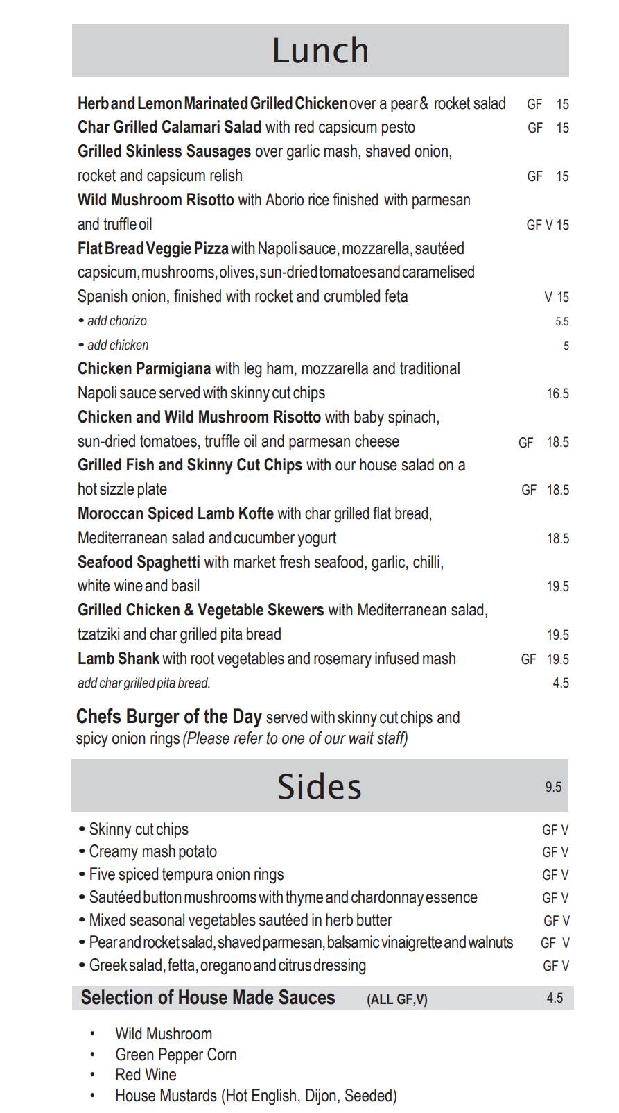 Menu at Pier 35 Bar & Grill, Port Melbourne