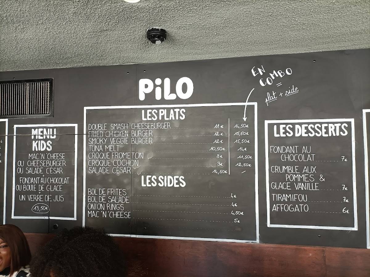Menu at Pilo Restaurant, Lyon