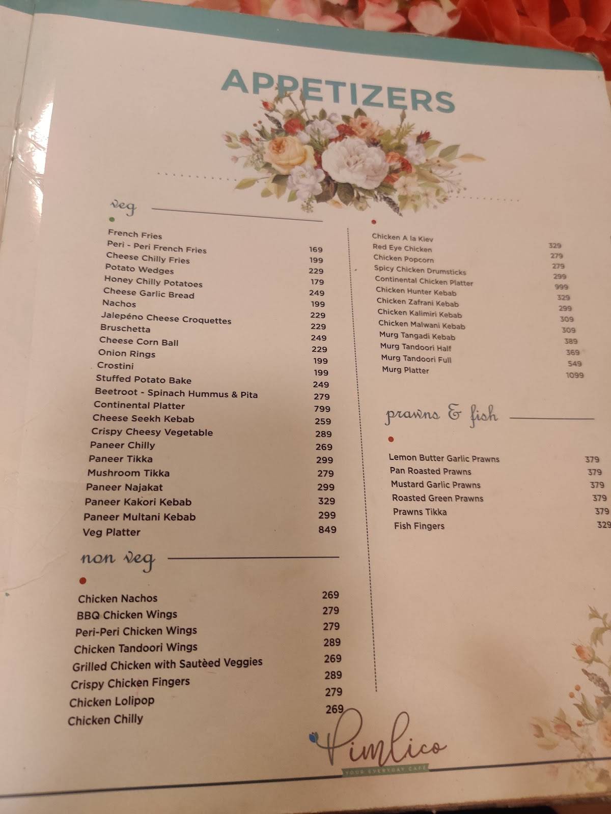 Menu at Pimlico Kothrud, Pune