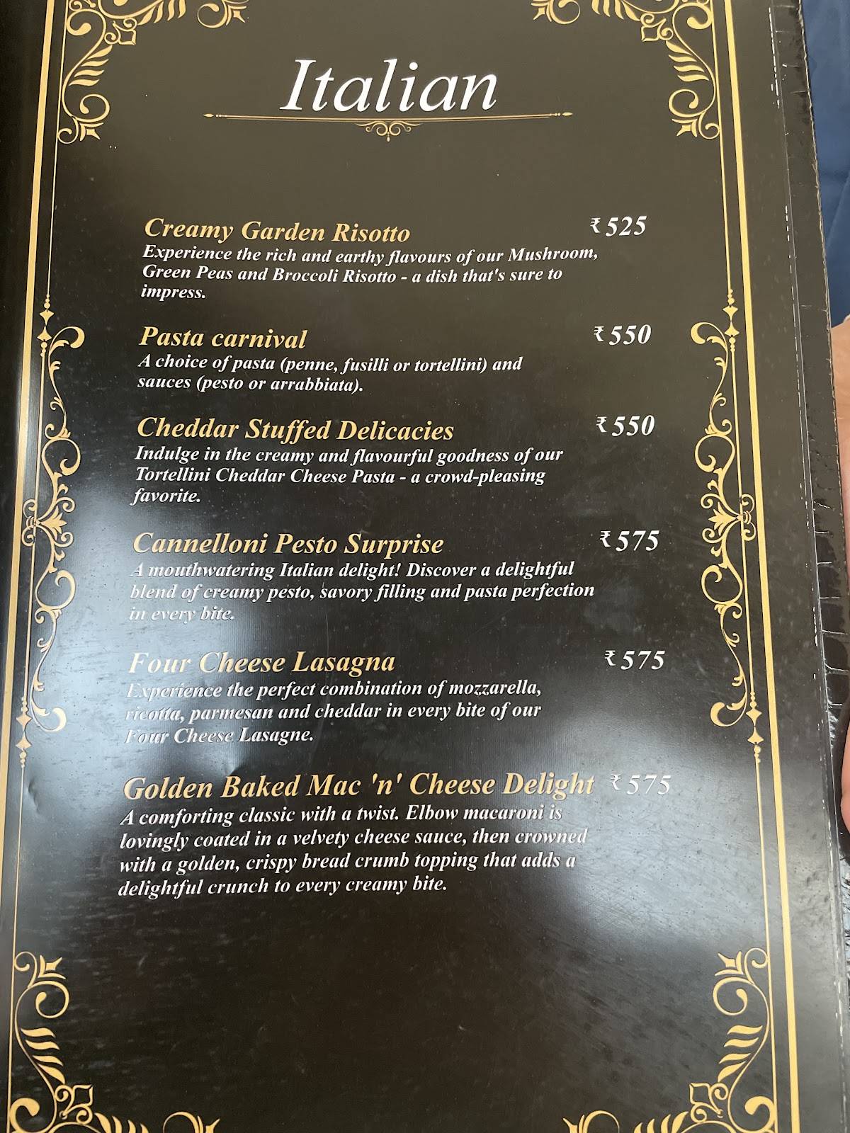 Menu at Piquant, Ahmedabad