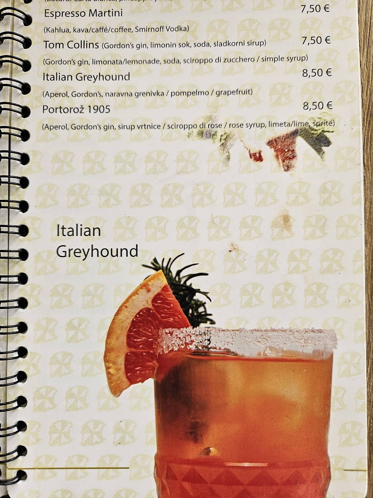 Menu at Da Noi pub & bar, Piran