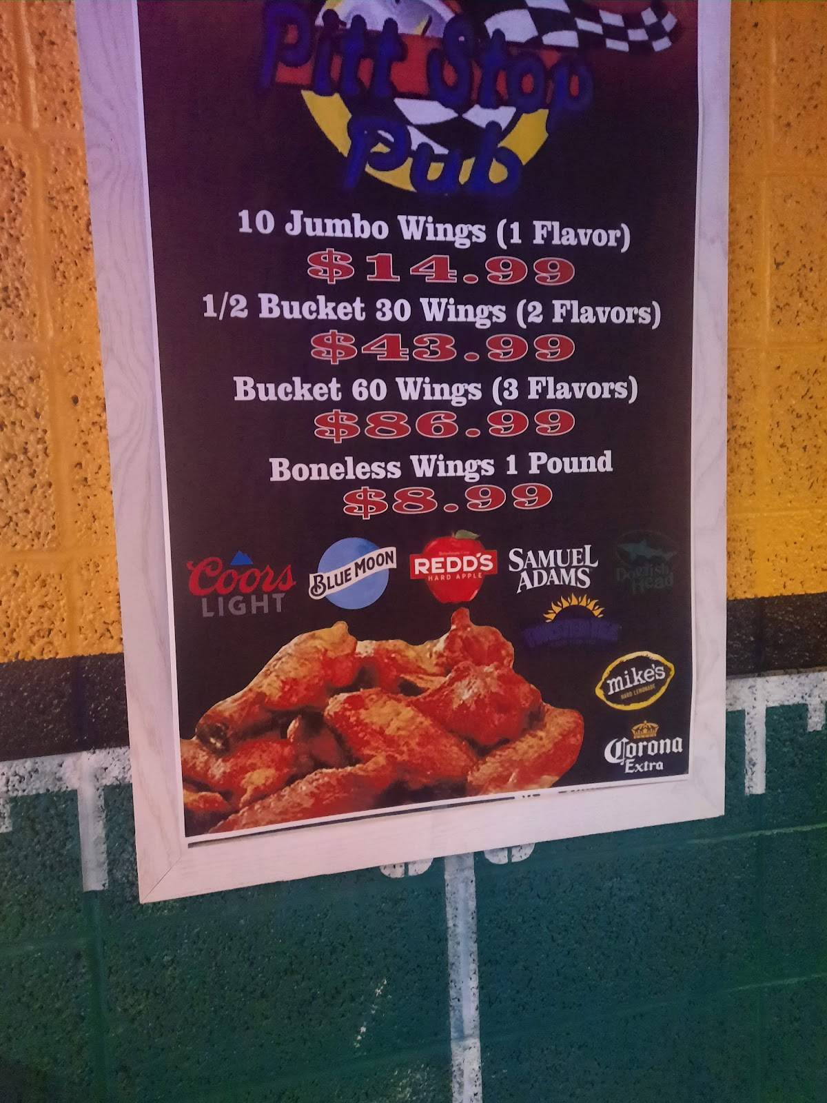 Menu at Pitt Stop Pub, Mercer