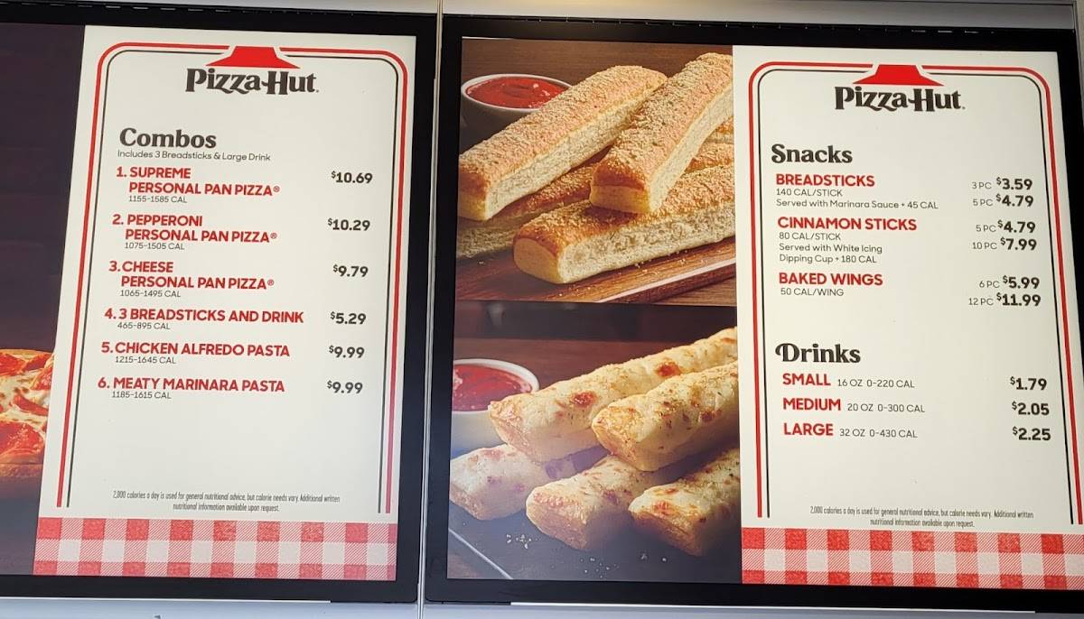 Menu at Pizza Hut Express restaurant, Window Rock, State Highway 264 ...