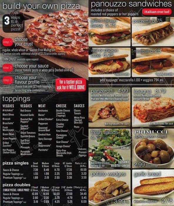 Menu at Pizza Nova pizzeria, Bowmanville, Durham Regional Hwy 2
