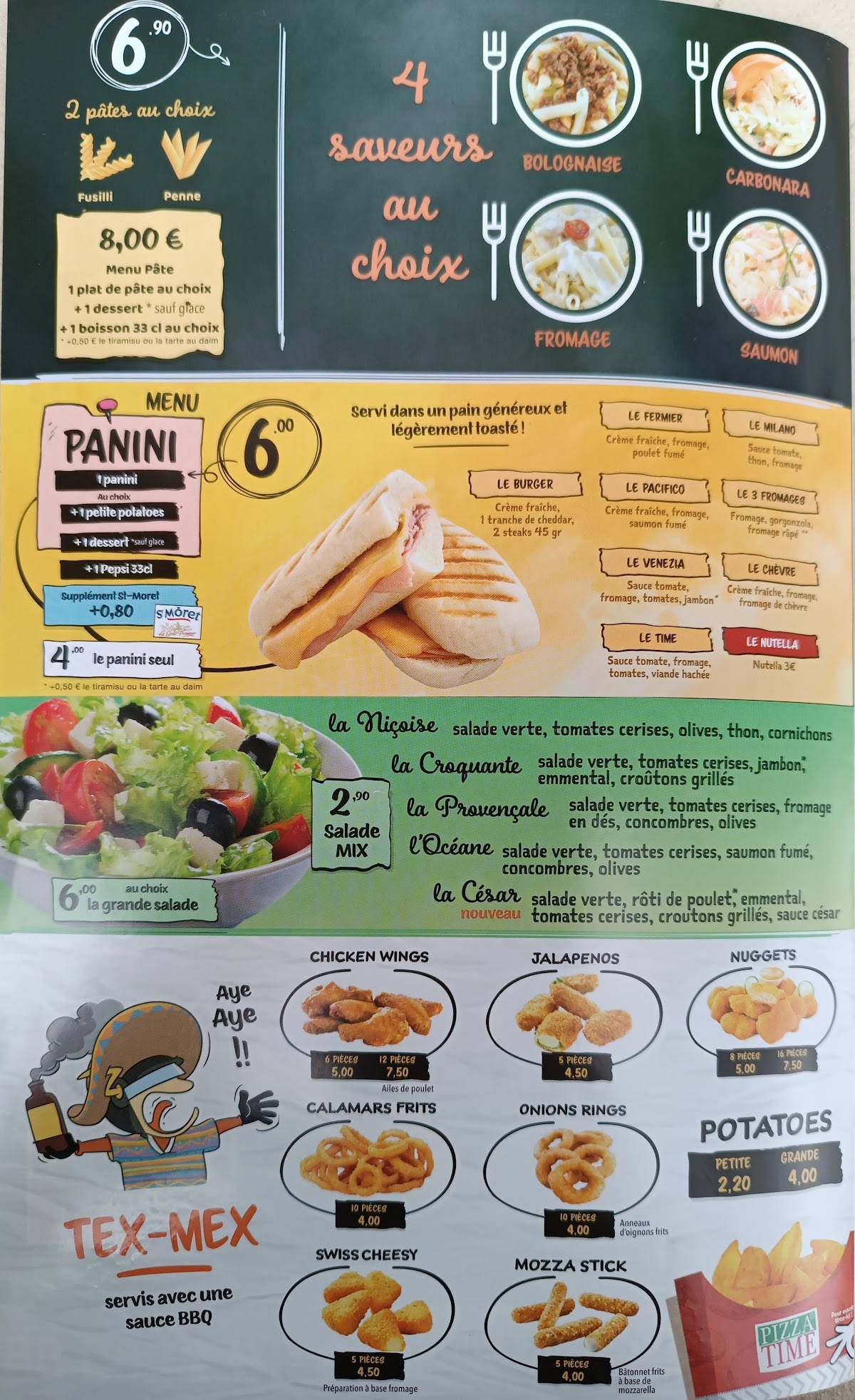 Menu au Pizza Time Mouy restaurant, Mouy
