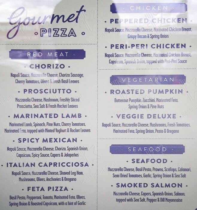 Menu at Pizza Train pizzeria, Newport, 2/22 Mason St