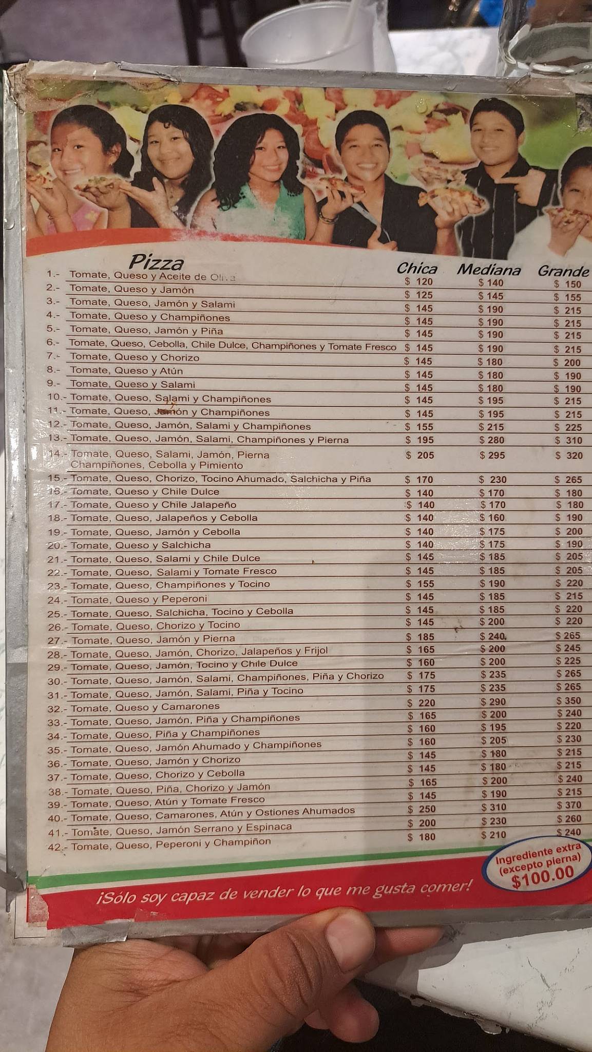 Carta del restaurante Pizza Y Corre MID POLÍGONO, Merida, C. 20 247