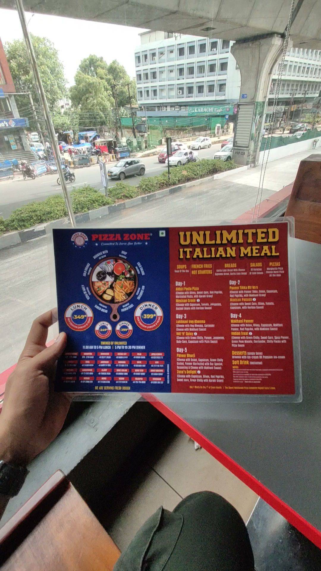 Menu at Pizza Zone Begumpet, Secunderabad, 160/1