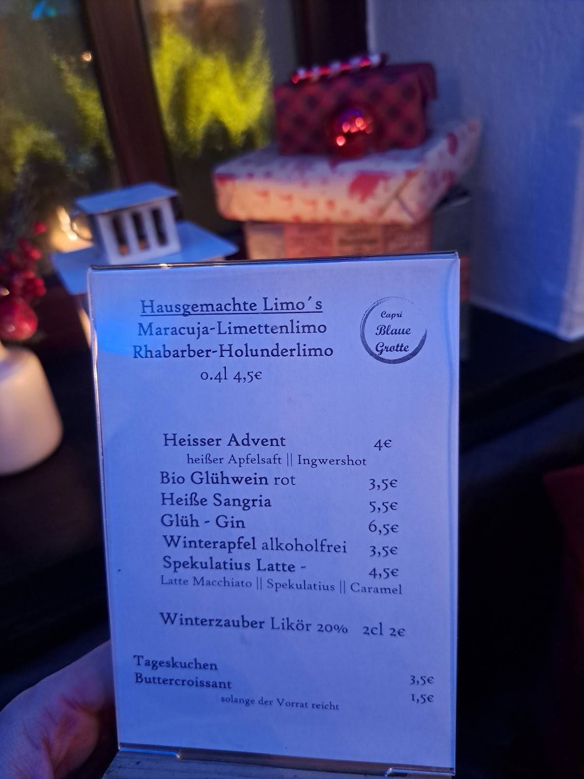 Menu at Capri Blue Grotto pizzeria, Würzburg