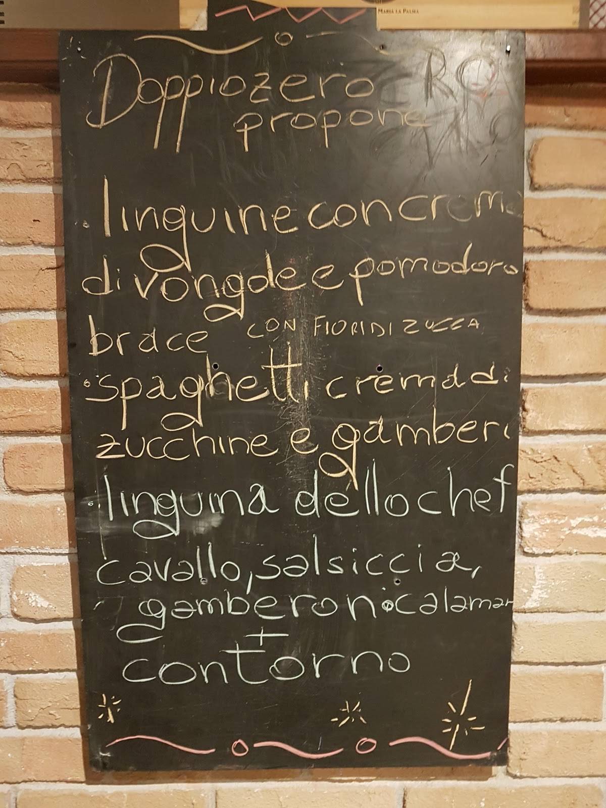 Menu da Pizzeria Doppio Zero, Olmedo