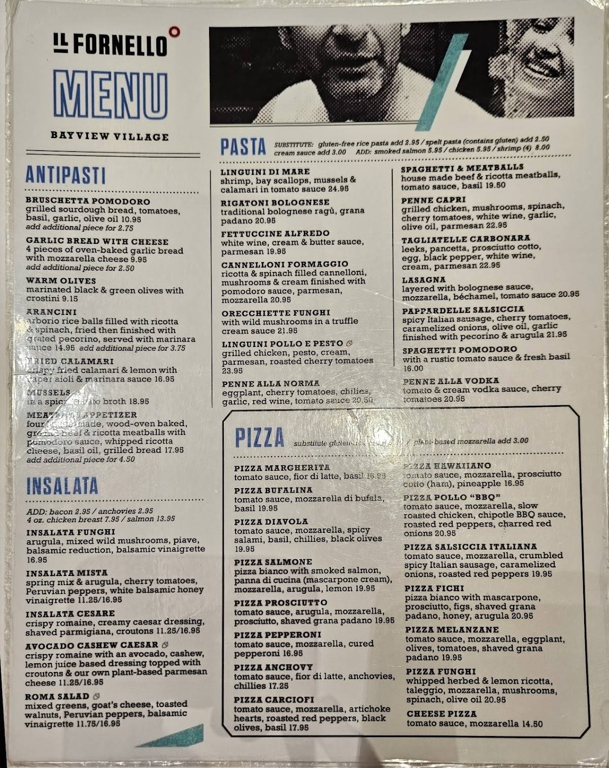 Menu at IL FORNELLO - Bayview Village pizzeria, Toronto, Bayview Ave