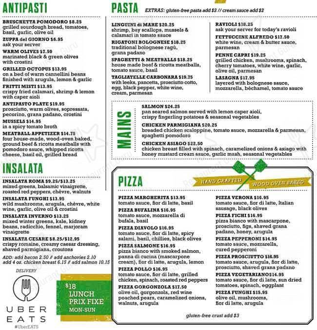 Menu at IL FORNELLO - Bayview Village pizzeria, Toronto, Bayview Ave