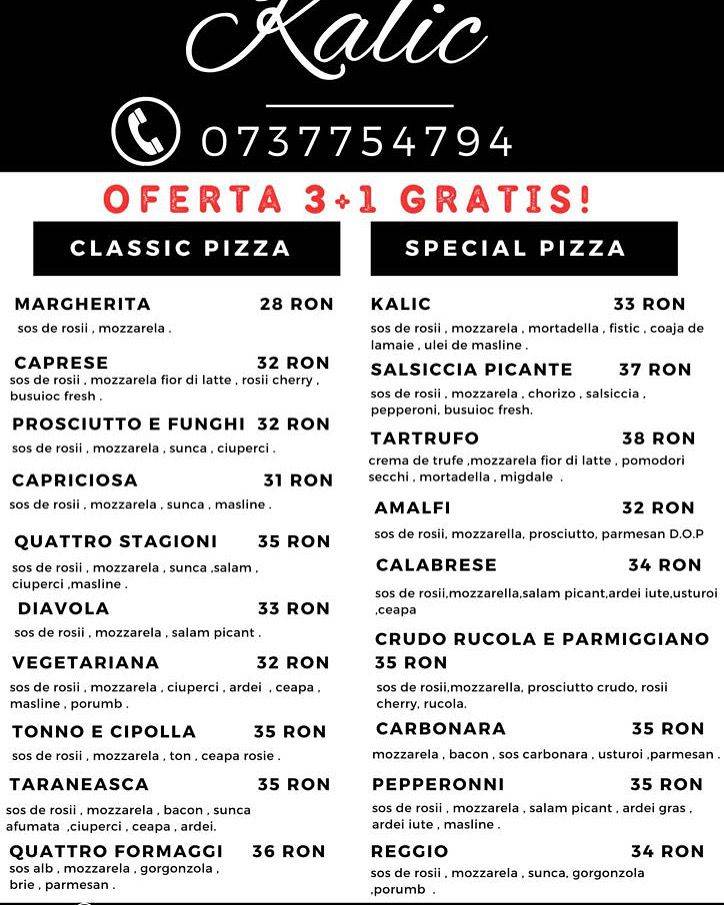 Speisekarte von Pizzeria Kalic, Clinceni