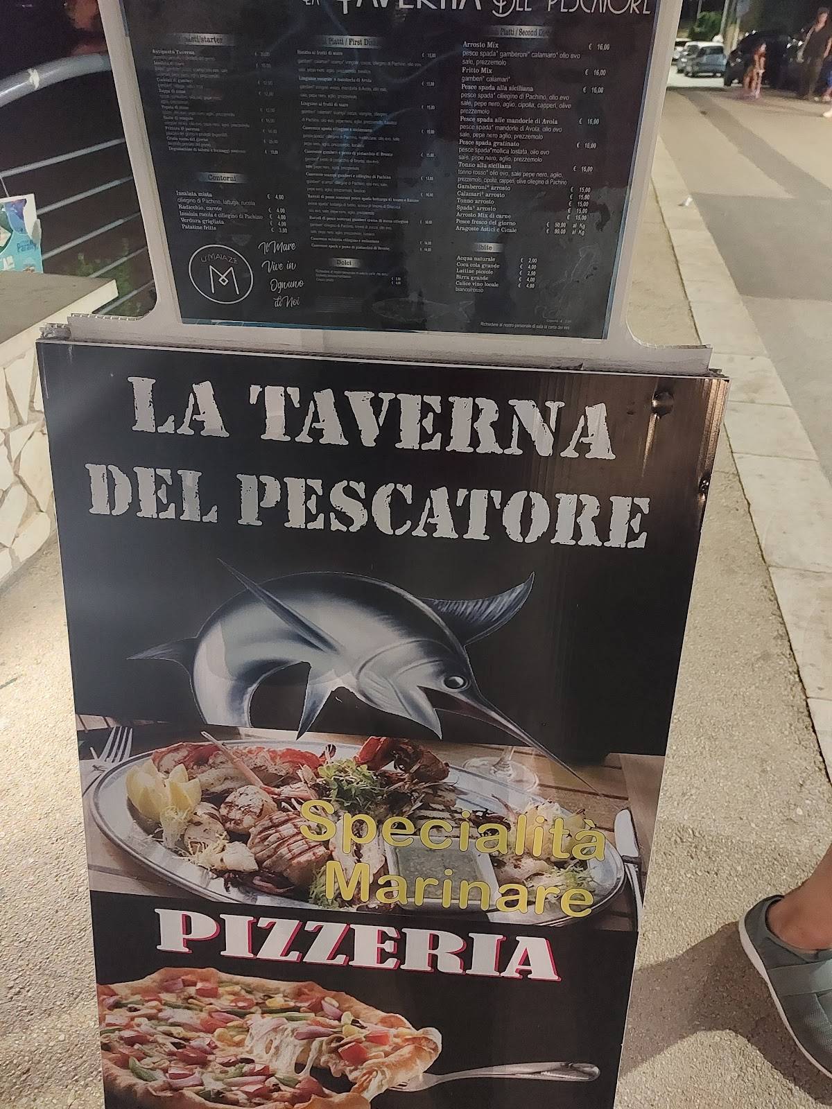 Speisekarte von La Taverna Del Pescatore pizza, Avola, Via Elsa Morante