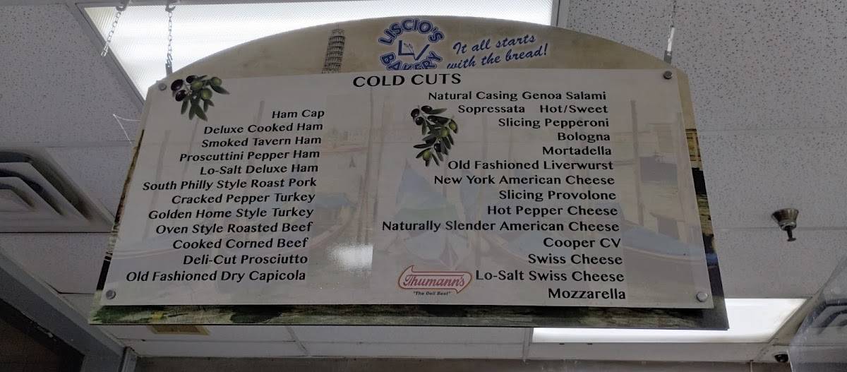 Menu at Liscio's Italian Bakery & Deli, Washington Township, NJ-42