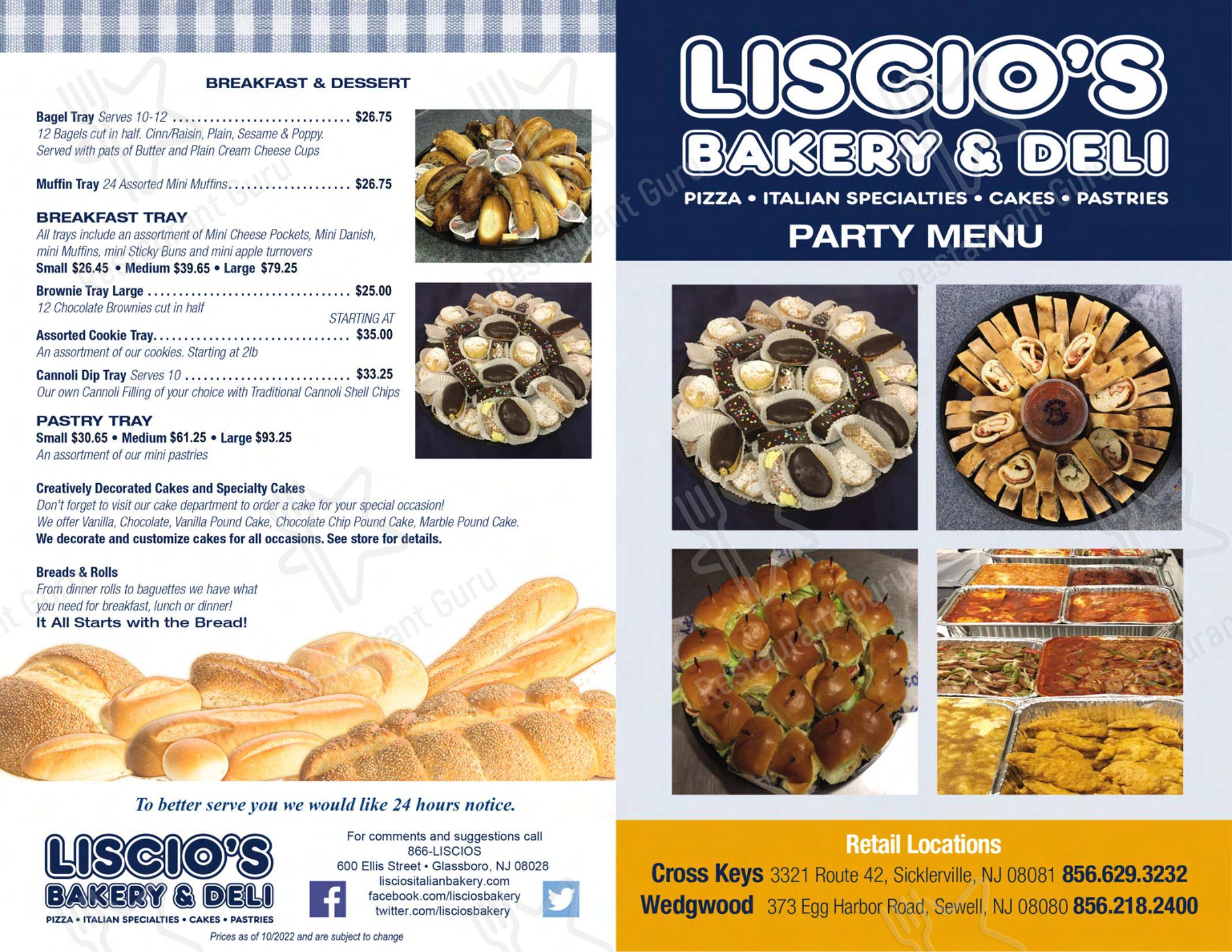 Menu at Liscio's Italian Bakery & Deli, Washington Township, NJ-42