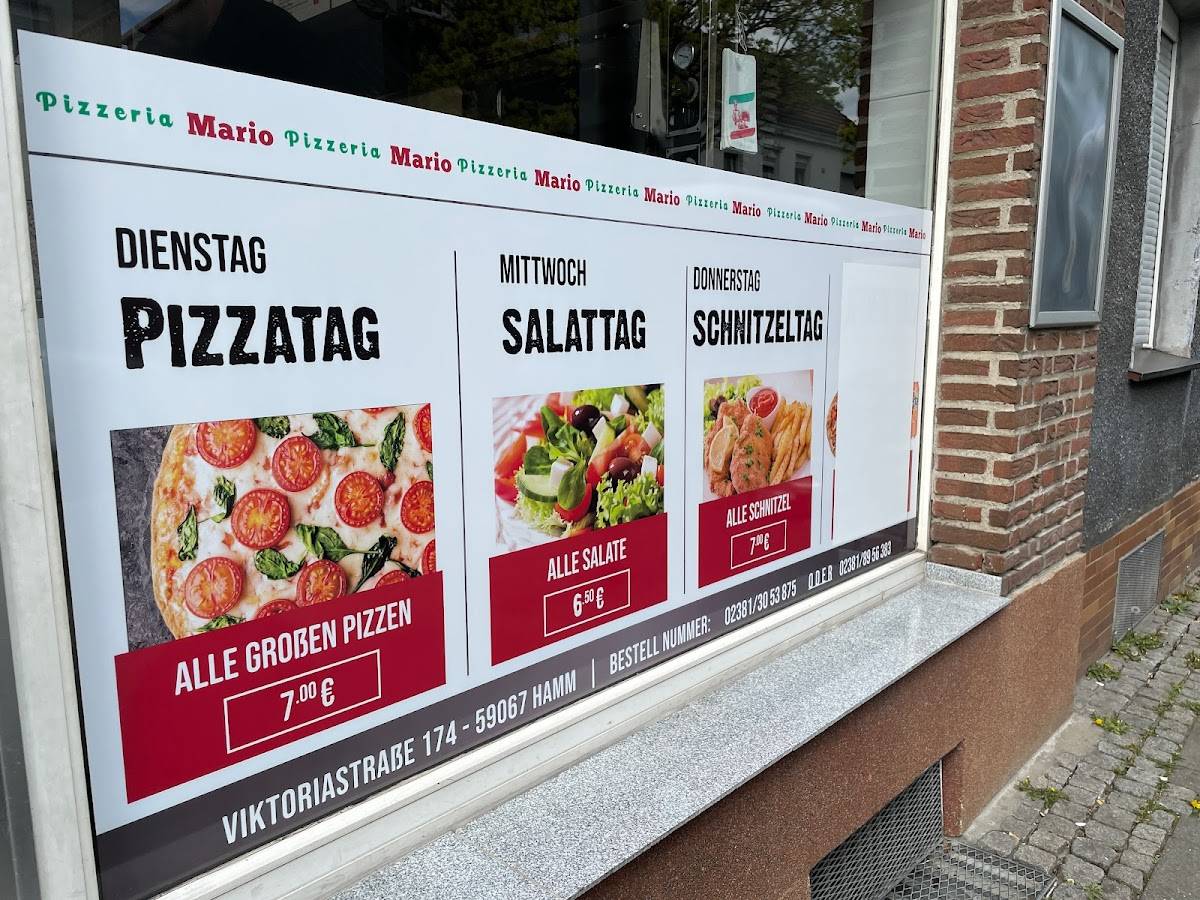 Menu at Pizzeria Mario, Hamm