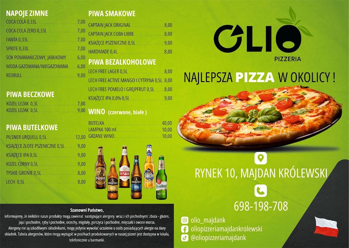 Carta de Pizzeria Olio, Majdan Królewski