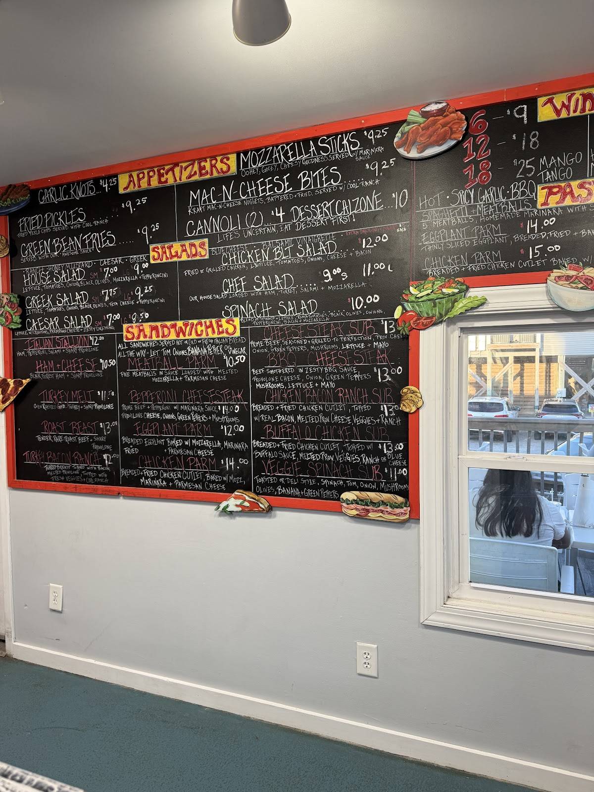 Menu at Pepperoni Grill at the Beach pizzeria, Oak Island