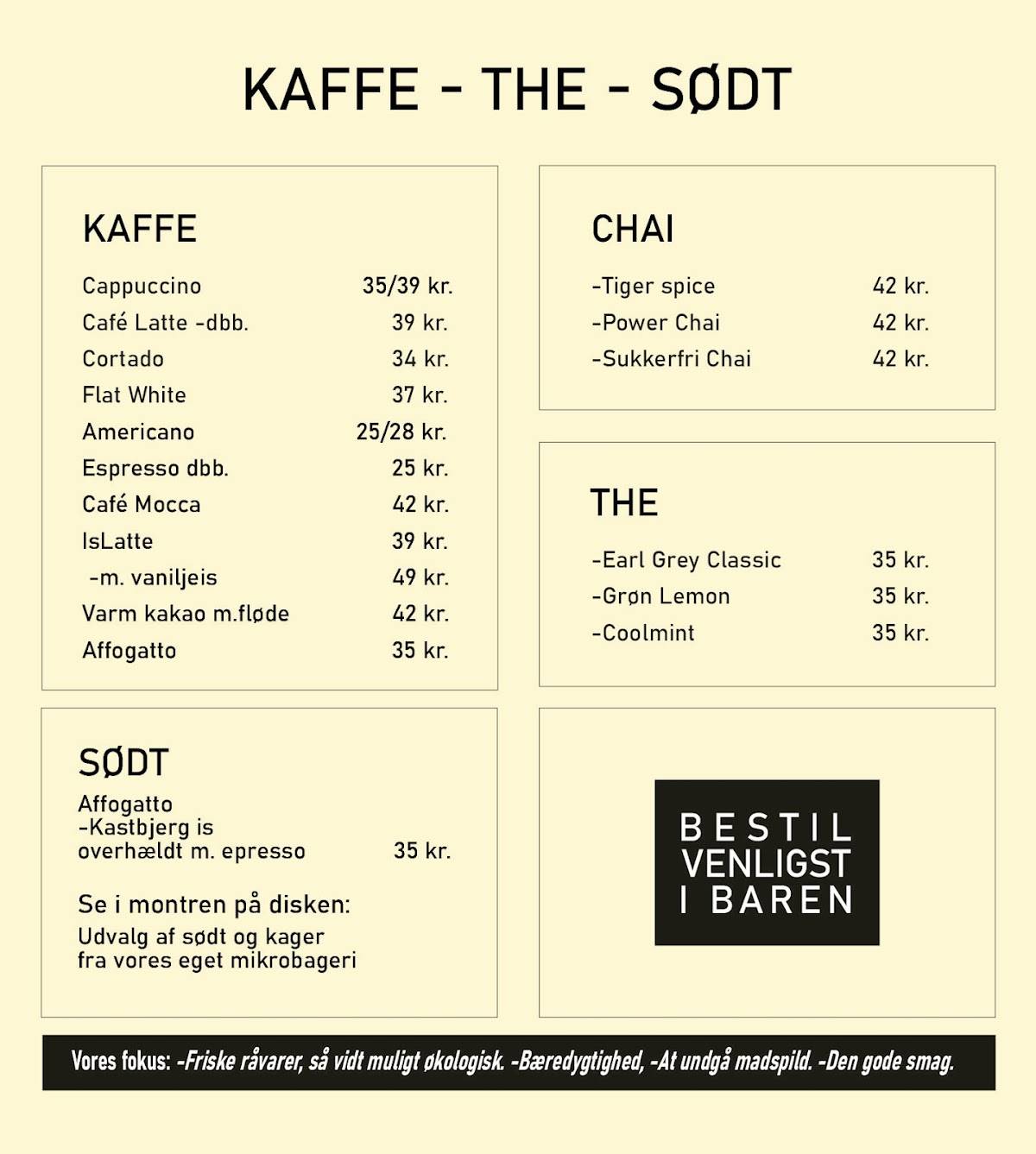 Menu at Pladeshoppen - kaffe & spisebar, Silkeborg