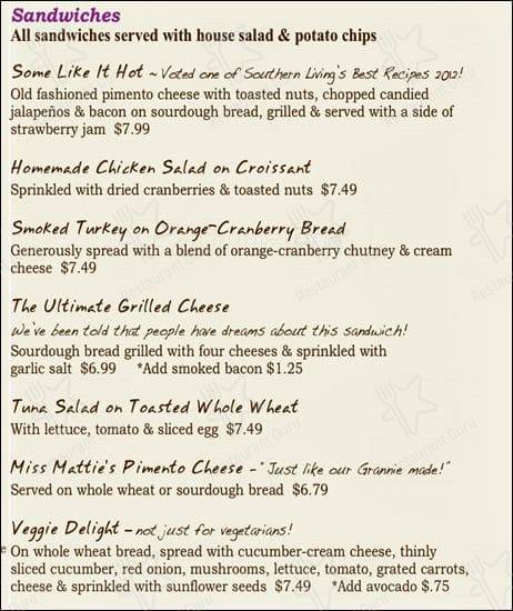 Menu at Chocolate Angel Cafe & Tea Room, Plano