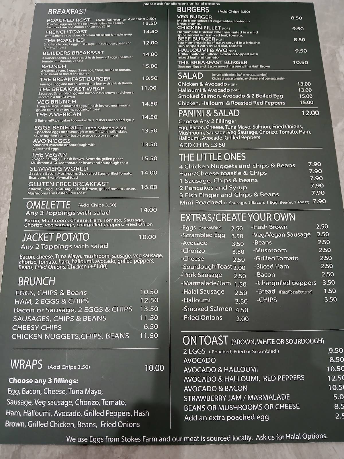 Menu at Poached cafe, Maidenhead