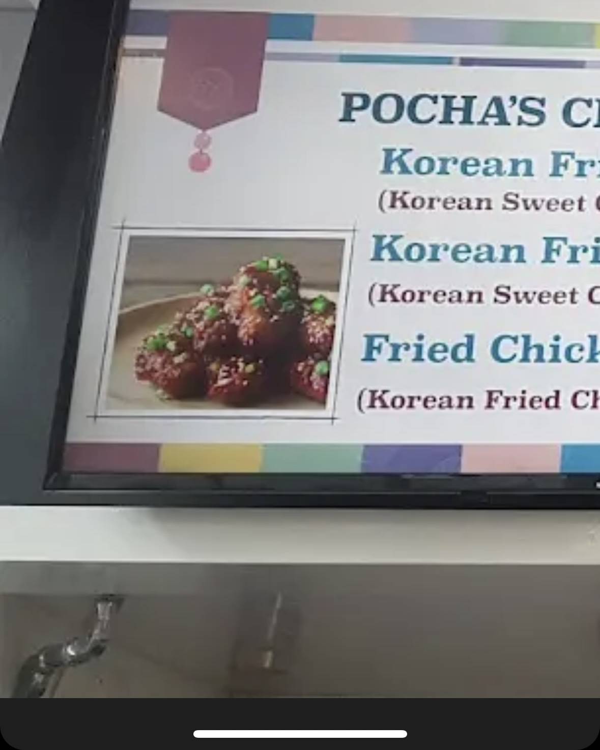Menu at Pocha Korean Street Food restaurant, Dublin