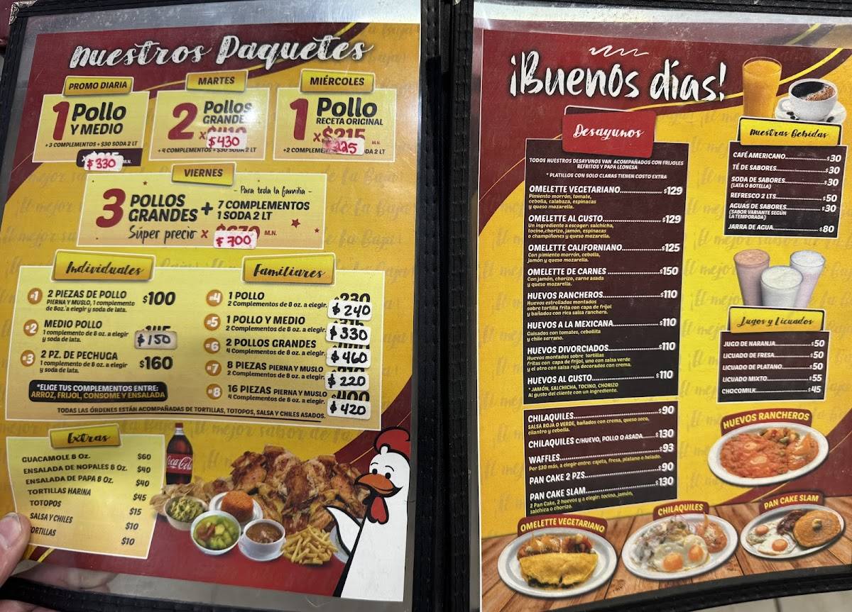 Carta del restaurante Pollo Asil, Primo Tapia