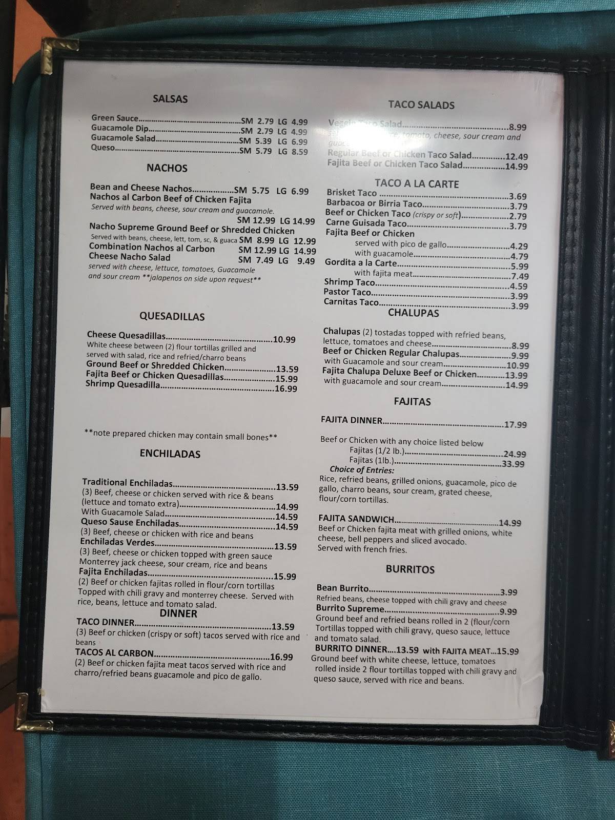 Menu at Polly's Cocina restaurant, College Station, Farm to Market Rd 2154