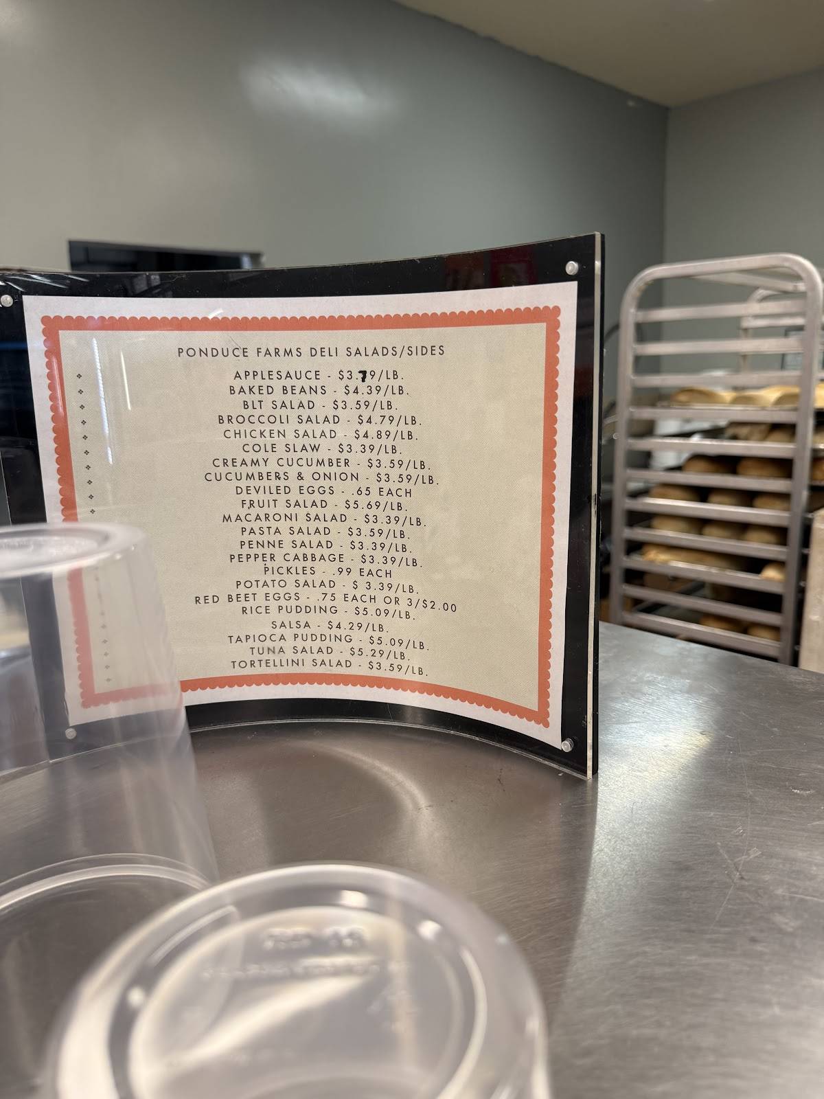 Menu at Ponduce Farms restaurant, Numidia