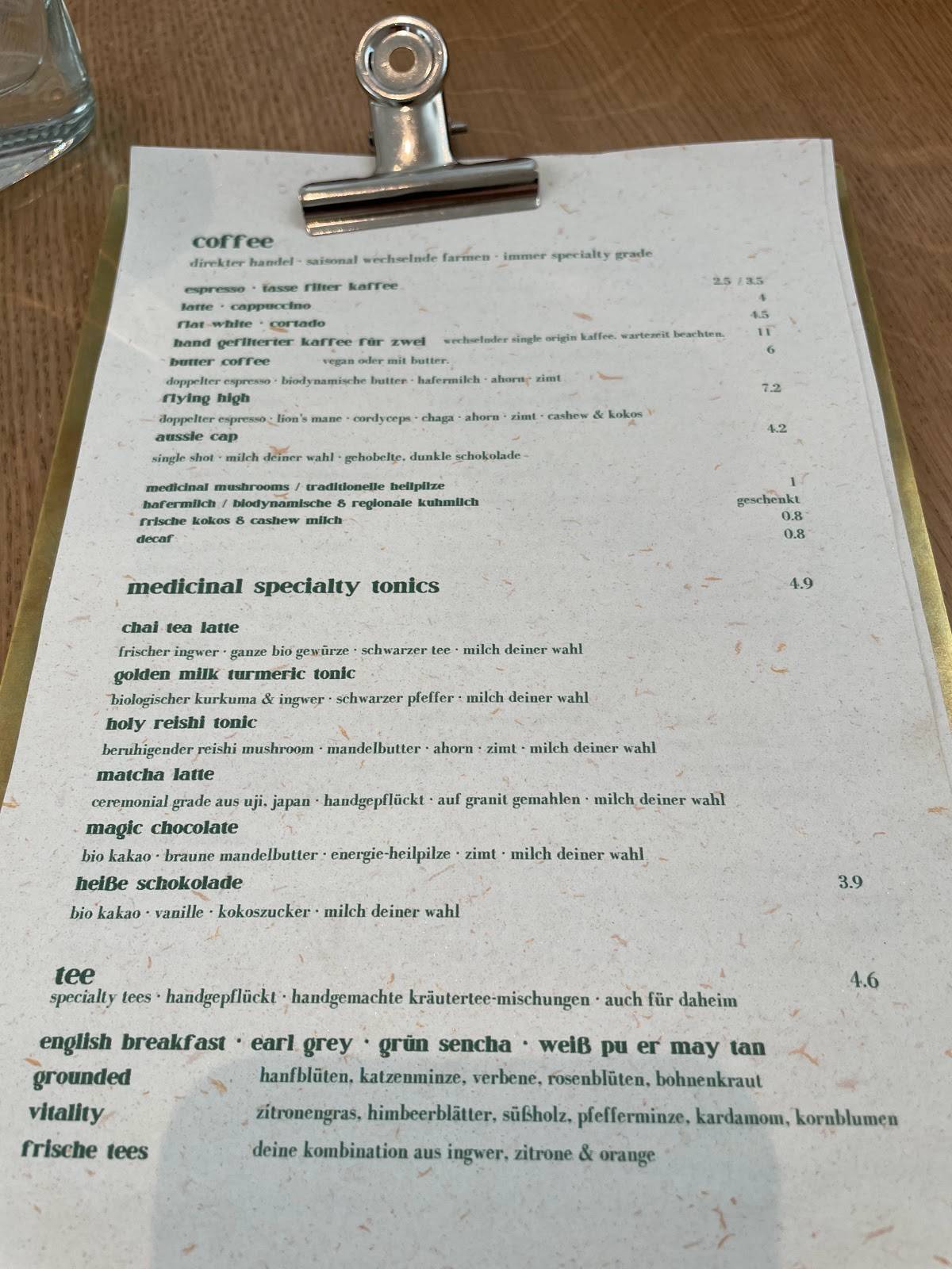 Menu at Poppi Farmer - Specialty Coffee & Organic Food cafe, Munich