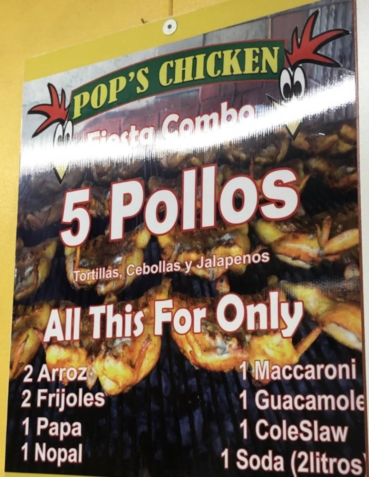 Menu at Pops chicken restaurant, Yakima