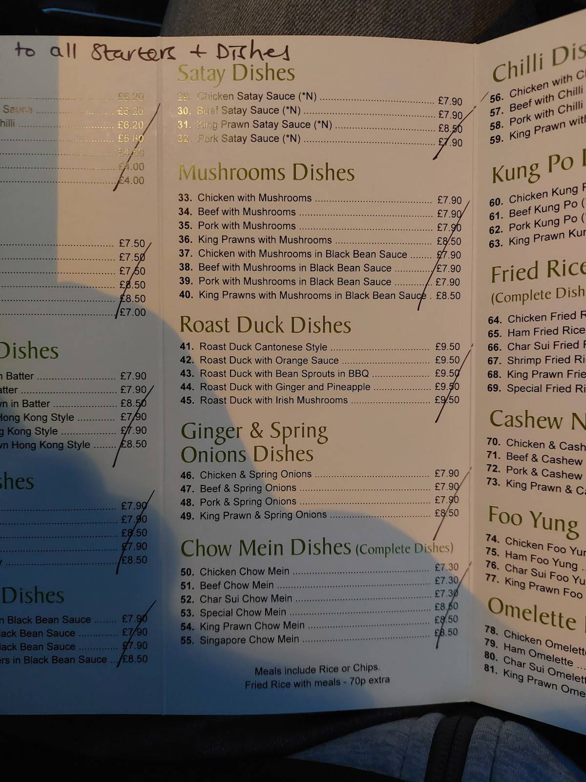 Menu at Water Margin fast food, Portglenone
