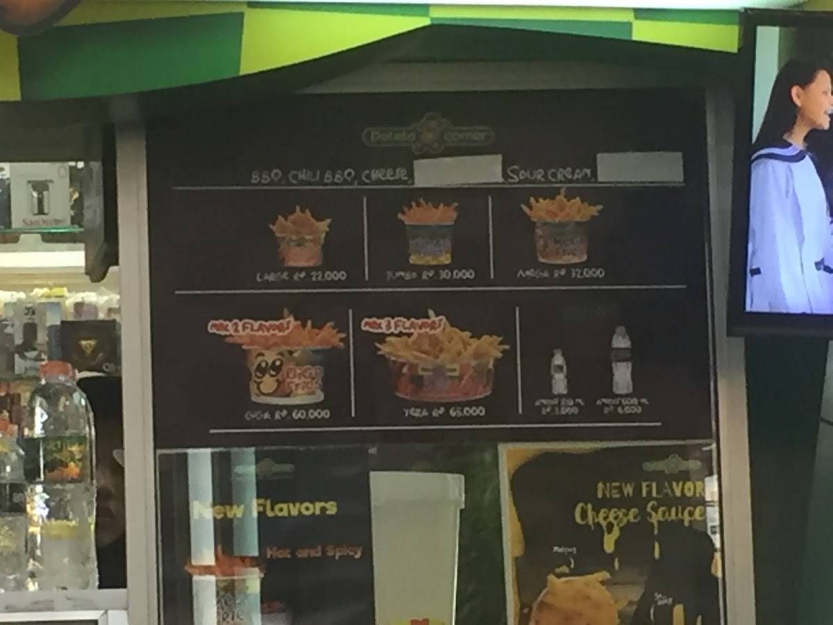 Menu at Potato Corner restaurant, East Jakarta, Jl. Rama lll No.1 8