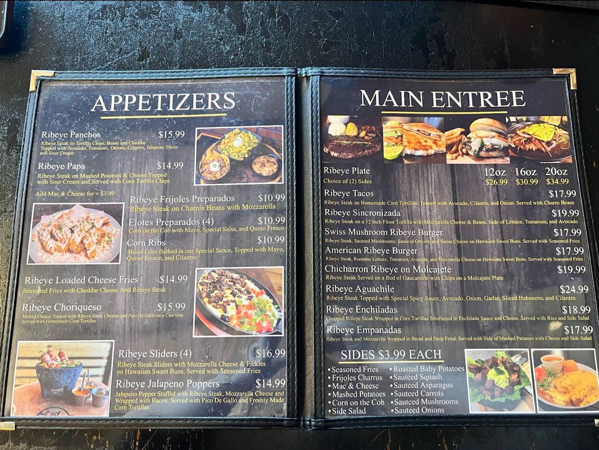 Menu at Prado's Steaks restaurant, McAllen