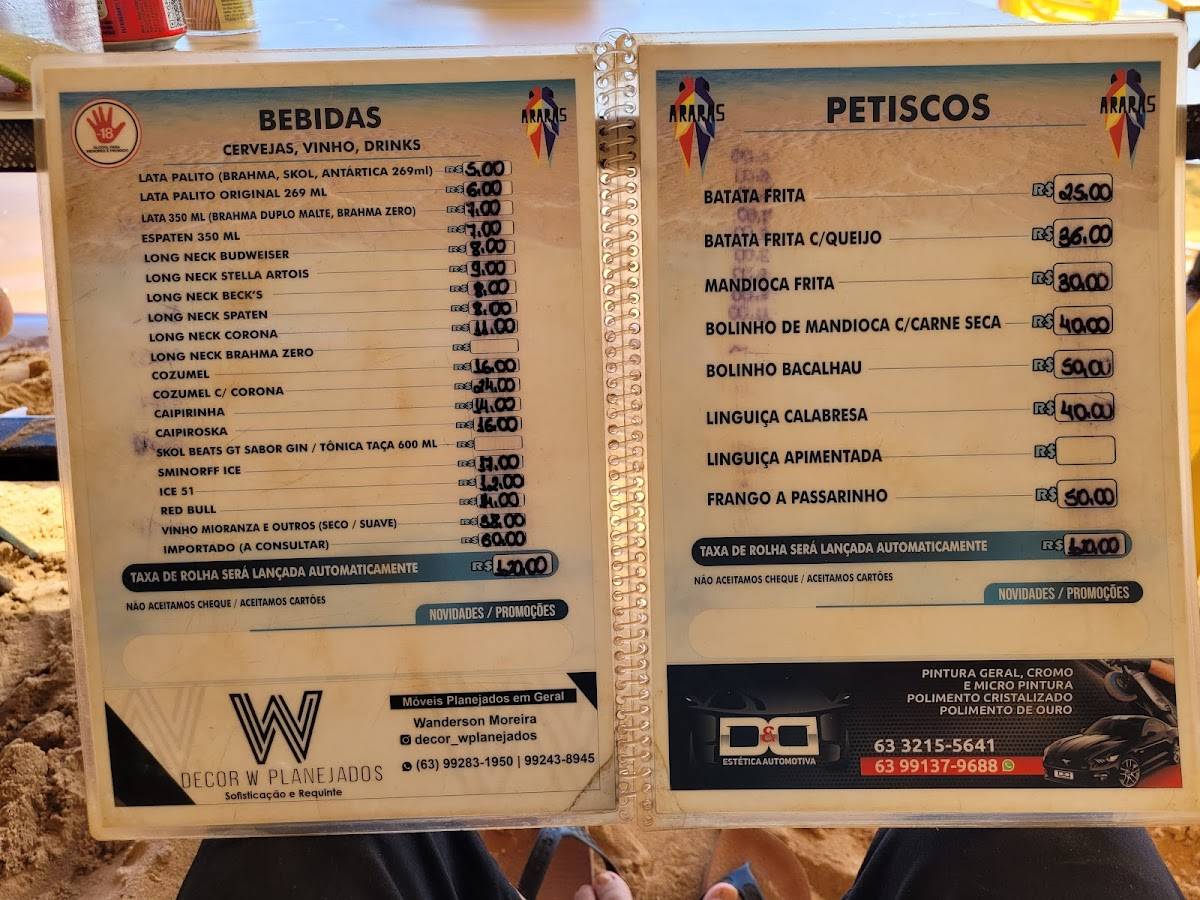 Carta del restaurante Praia Do Prata Choupana do Primo / Delivery Praia ...