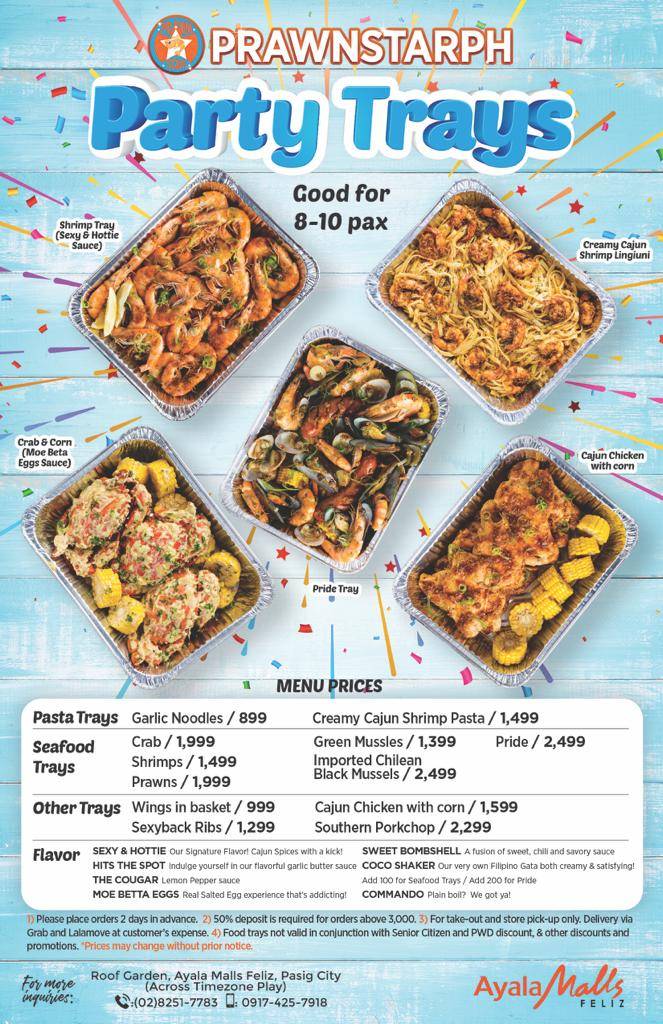 Menu at Prawn Star PH restaurant, Pasig