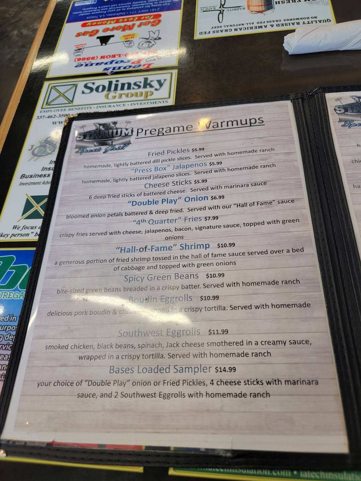 Menu at Presley’s BBQ, DeRidder