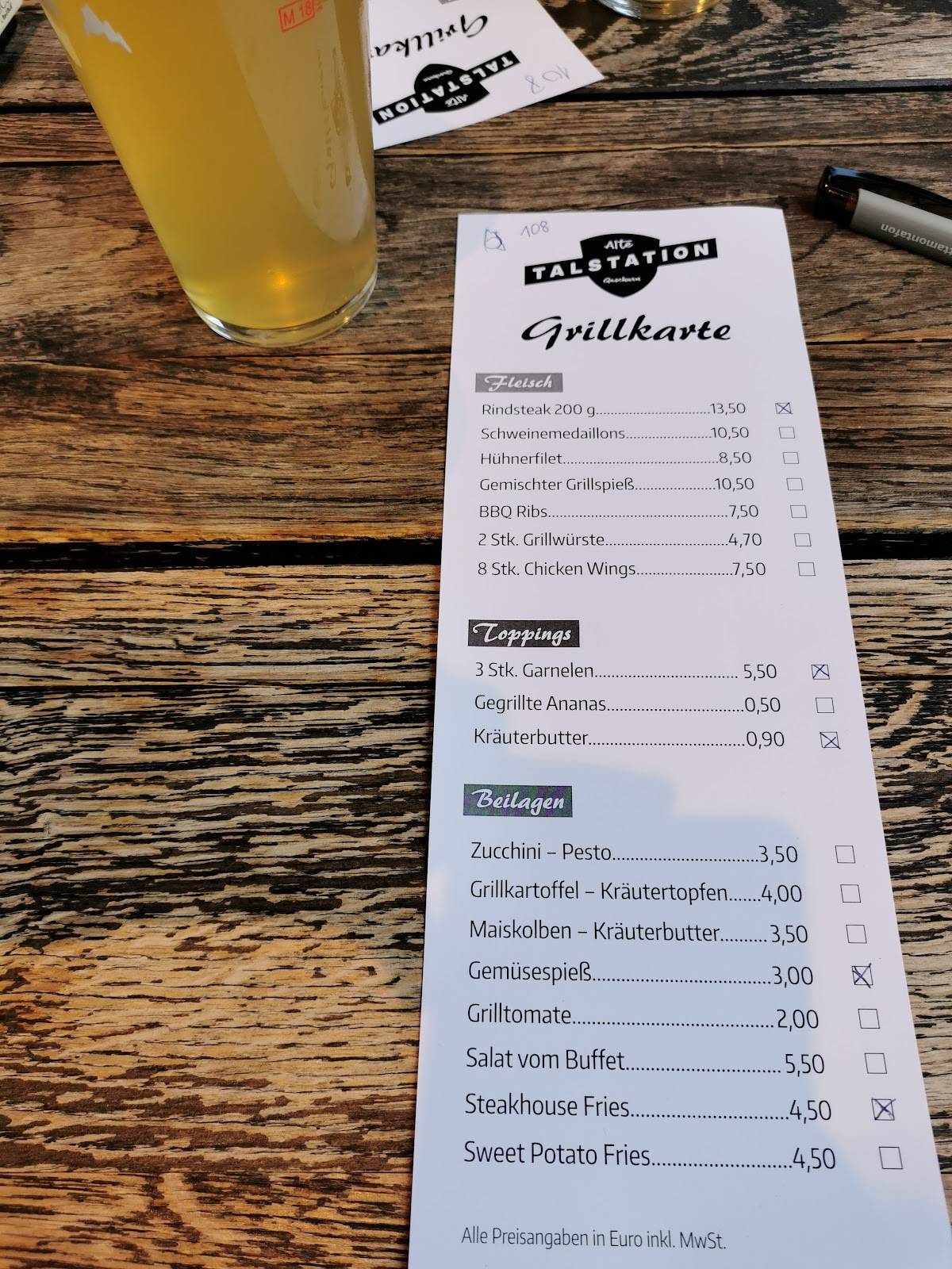 Speisekarte von Alte Talstation restaurant, Gaschurn