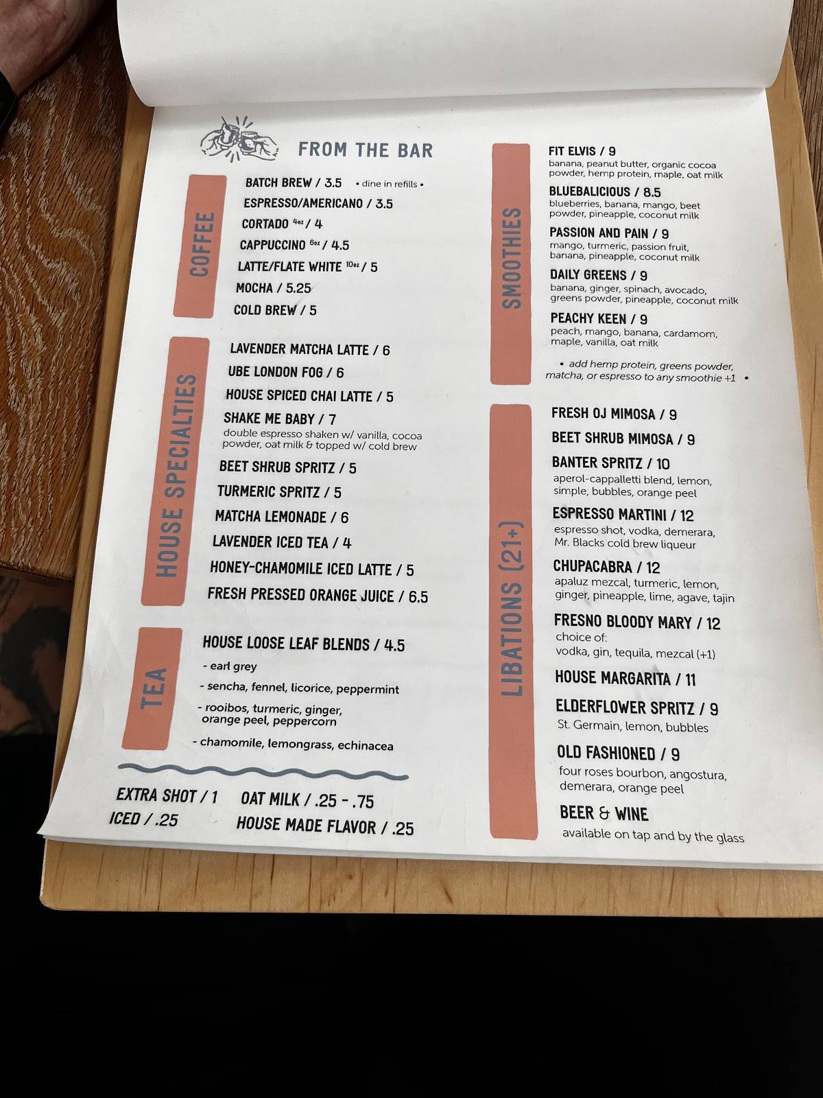 Menu at Banter pub & bar, Bellingham, 114 Prospect St